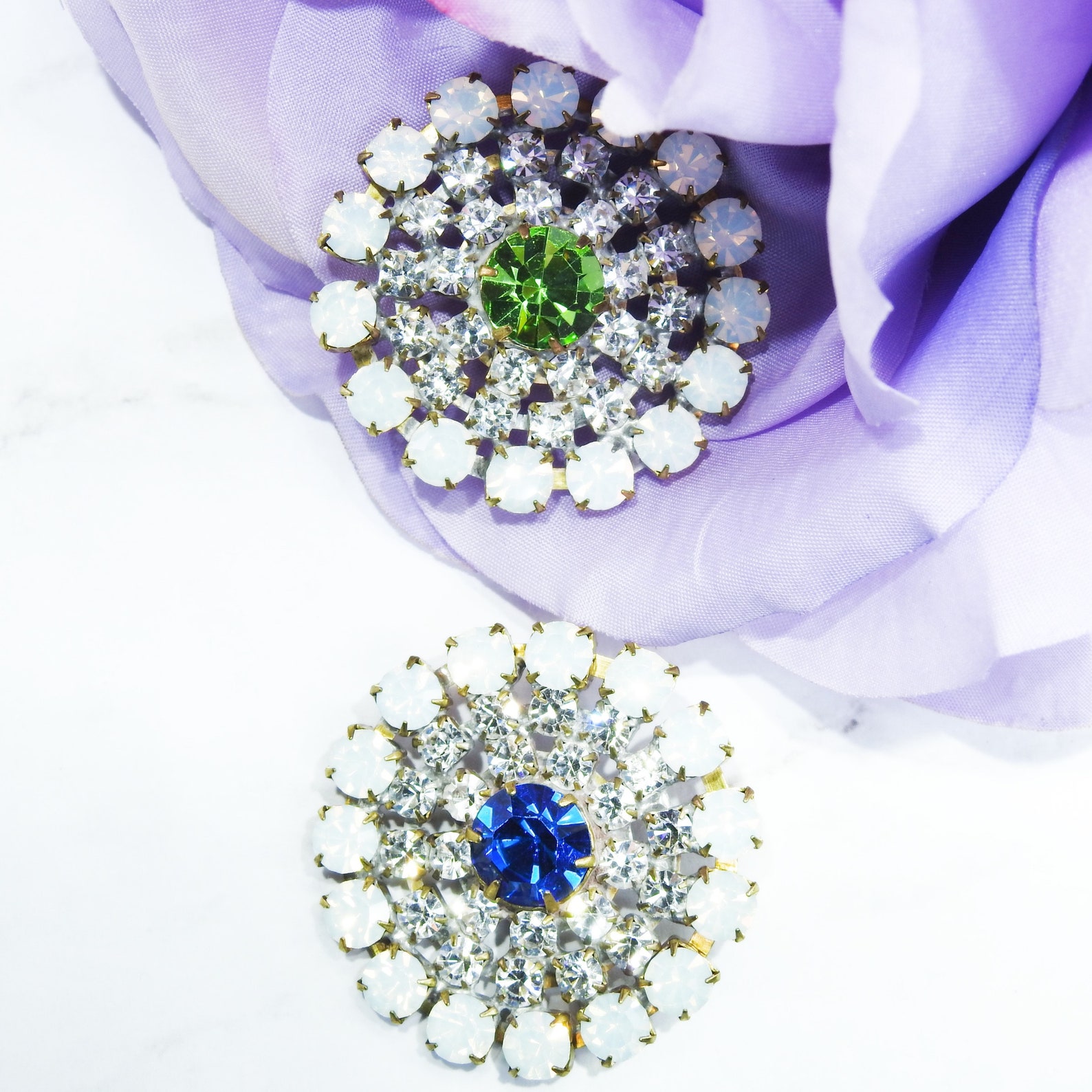 White Glass Buttons With a Metal Base Shank for Fancy - Etsy