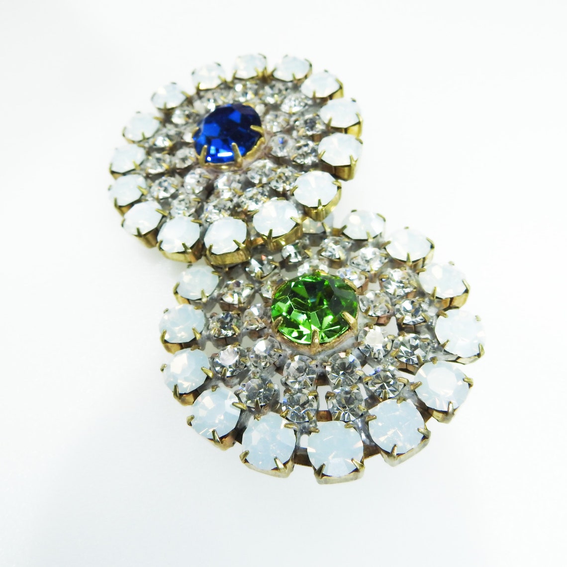 White Glass Buttons With a Metal Base Shank for Fancy - Etsy