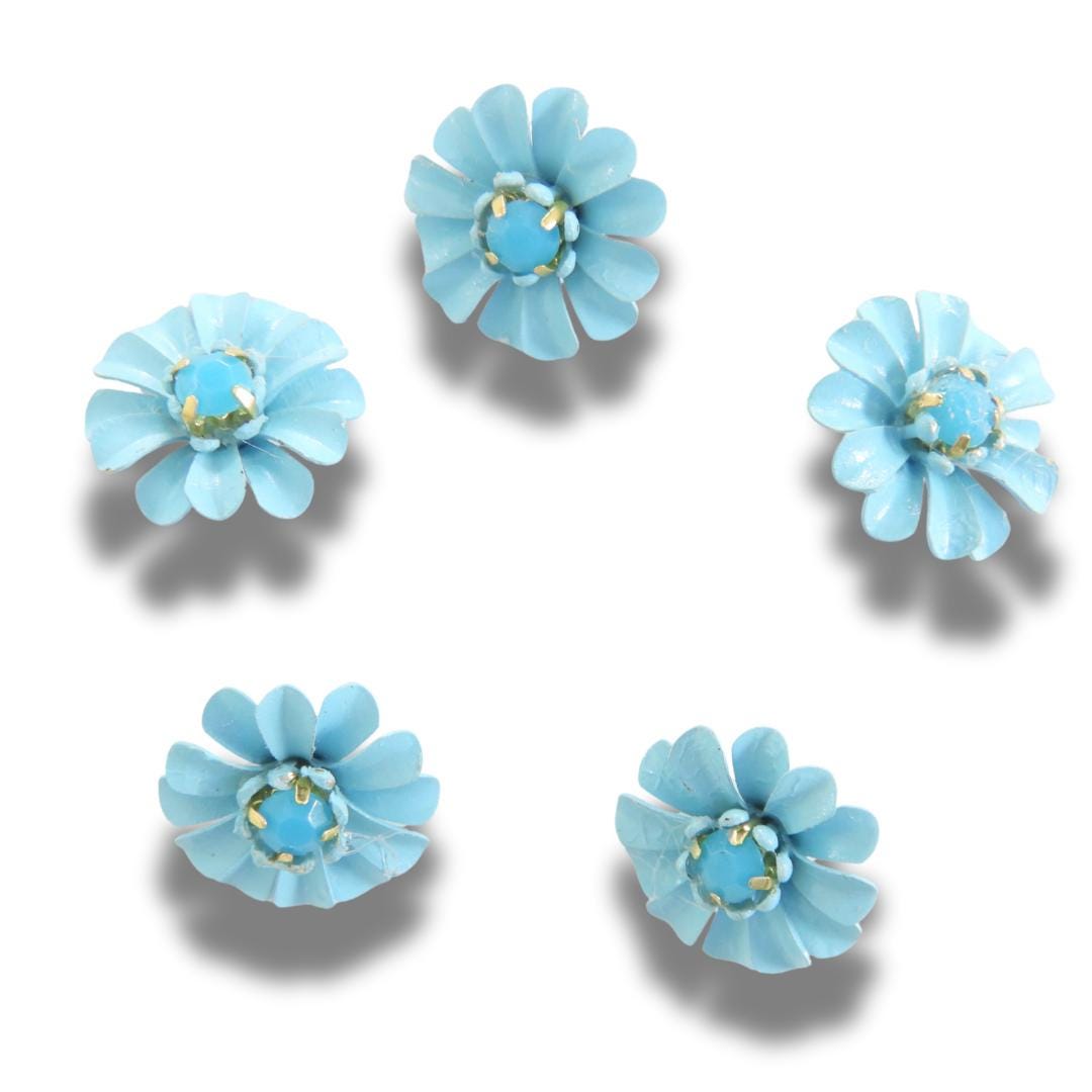 Blue Daisy-shaped Buttons for Summer Crafts & Jewelry. Add Floral Flair ...