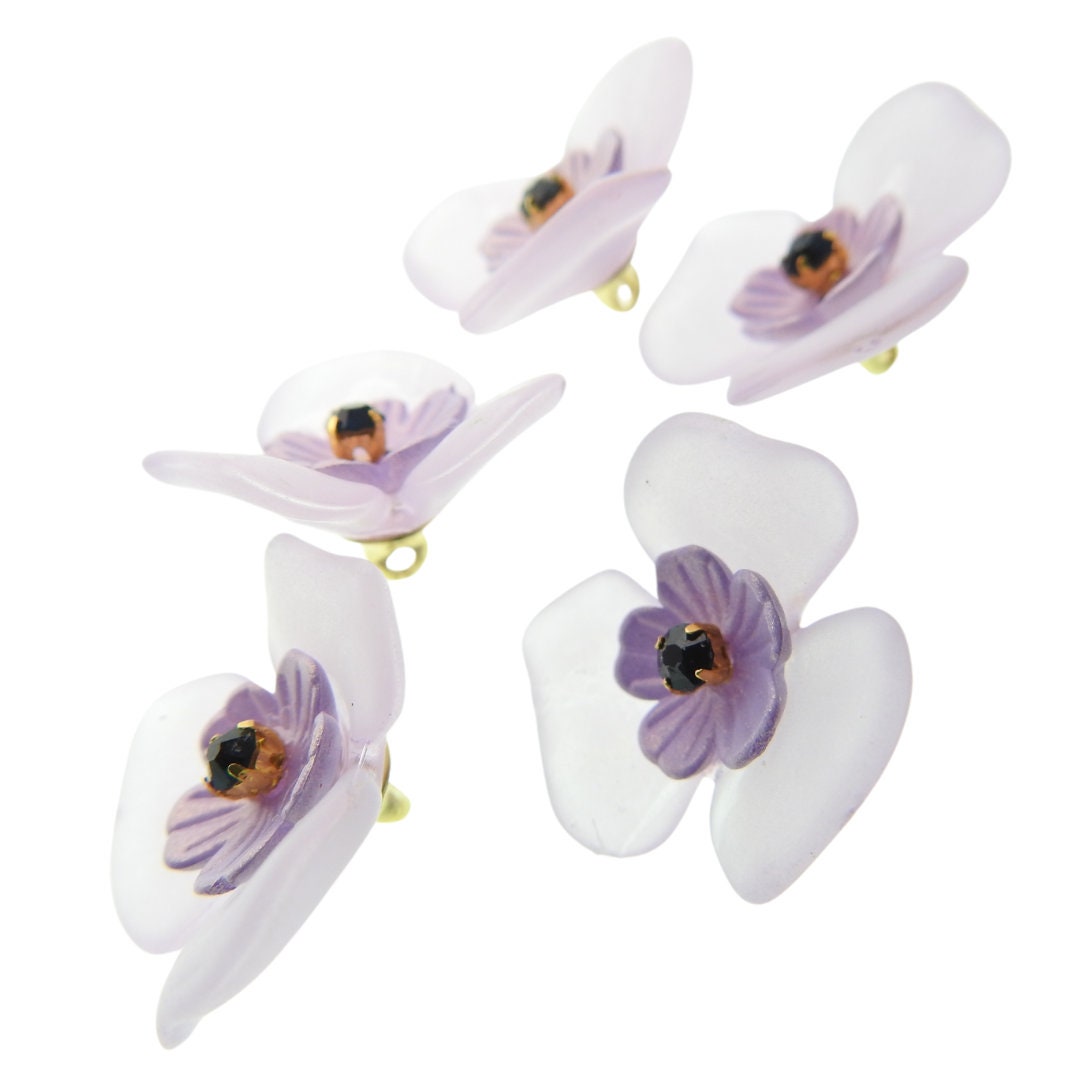 Purple Flower Buttons for Sewing V-neck Design Embellishments for Women ...