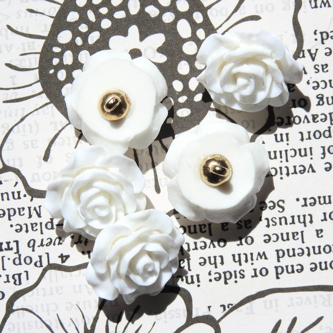 Fancy White Rose Floral Buttons 20mm Shank Buttons for Wedding Dresses ...