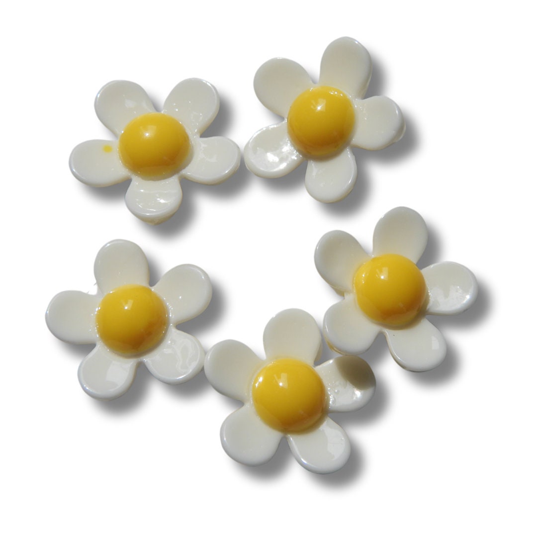 Decorative Daisy Flower Buttons for Sewing and Crafting - 20 Mm, Set of ...