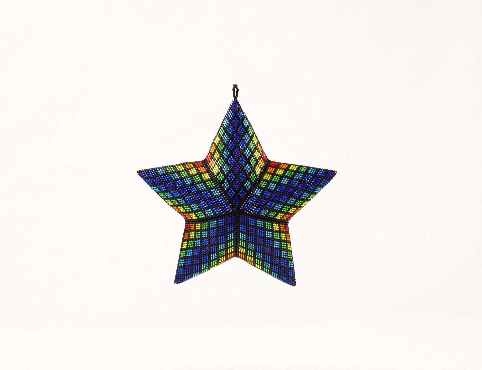 3D Beaded Star Pattern, 3 Dimensional Puffy Star Ornament Pattern ...
