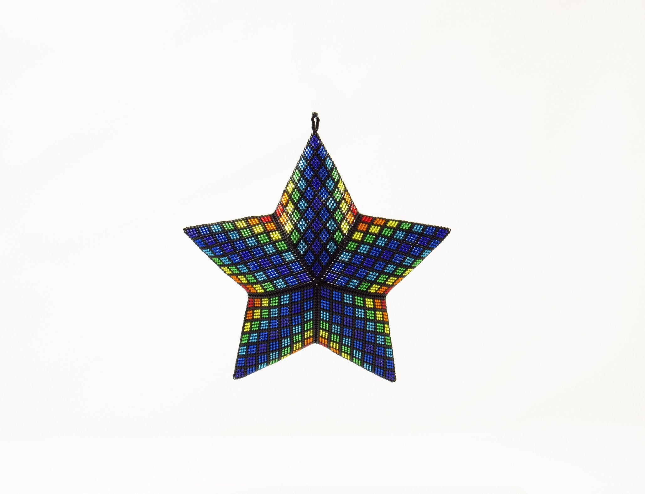 3D Beaded Star Pattern, 3 Dimensional Puffy Star Ornament Pattern ...