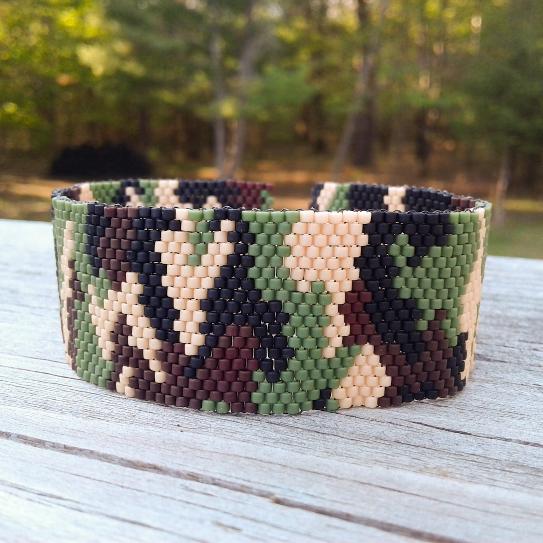 Camouflage Bead Pattern, Flat Peyote, Woodland Camo Pattern, Camo ...