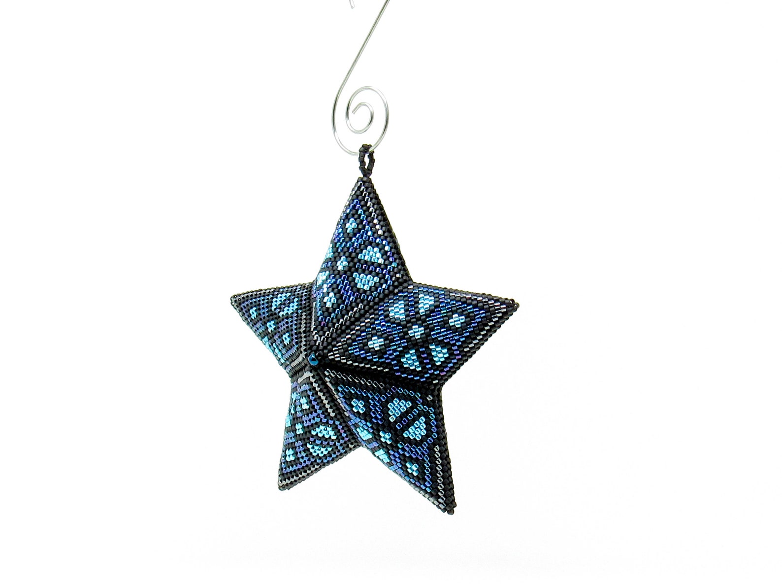 Moonlit Petals 3D Beaded Star Pattern 3 Dimensional Puffy Star Ornament ...