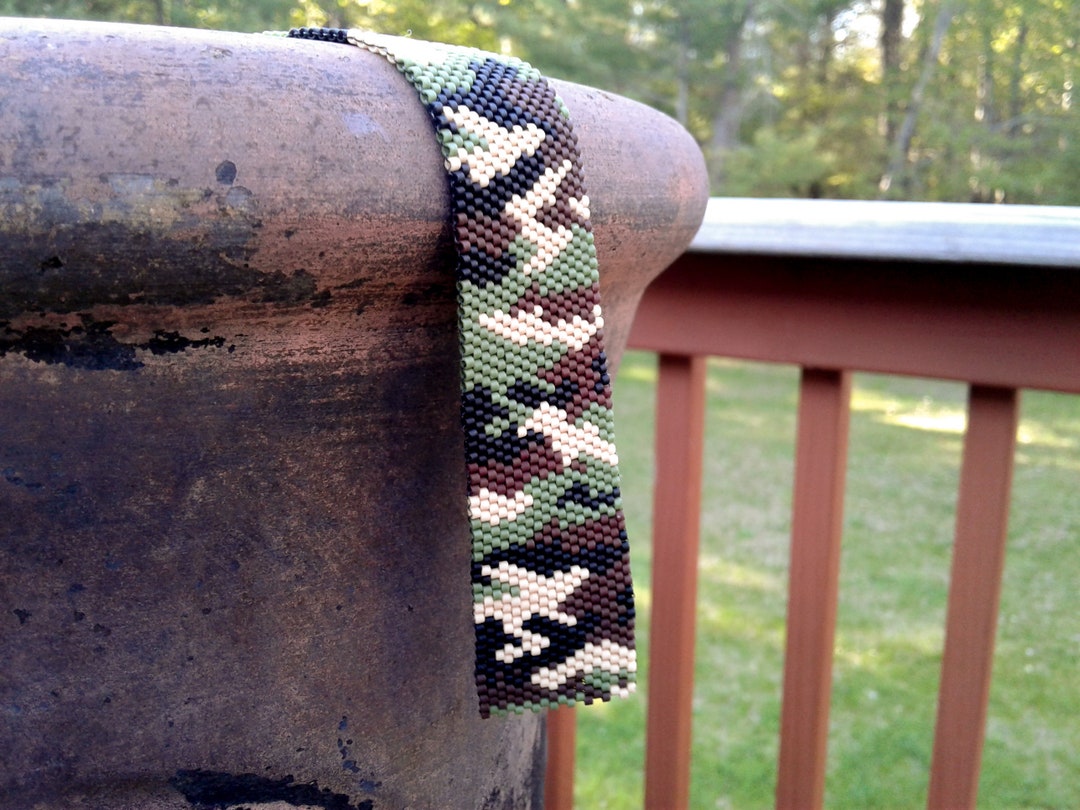 Camouflage Bead Pattern, Flat Peyote, Woodland Camo Pattern, Camo ...