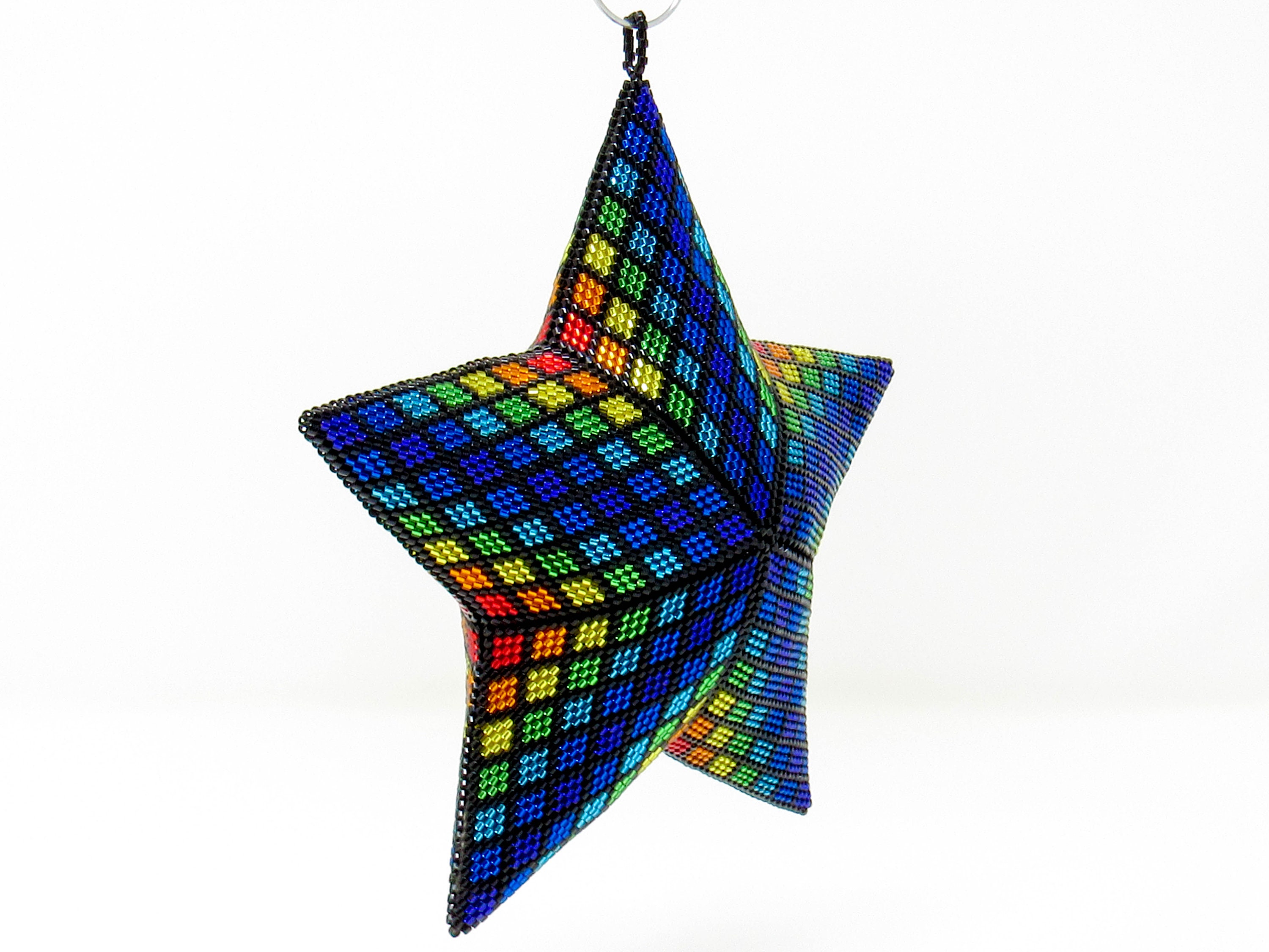 3D Beaded Star Pattern, 3 Dimensional Puffy Star Ornament Pattern ...