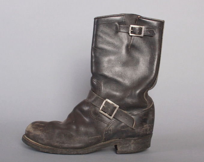 SANTA ROSA Black Motorcycle BOOTS / Steel Toe Black Leather Herman ...