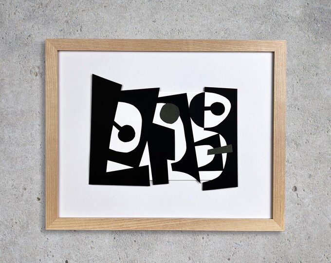 Abstract Geometric Cut Paper Collage - Original, One-of-a-kind - 11x14 ...