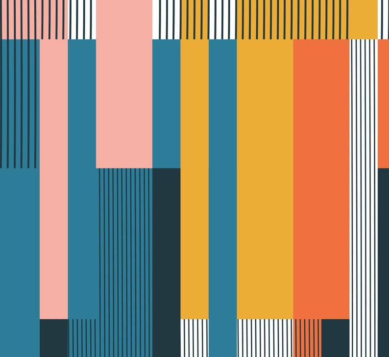 Colorblock Lines Pair of Bold Colorful 11x14 Prints | Etsy