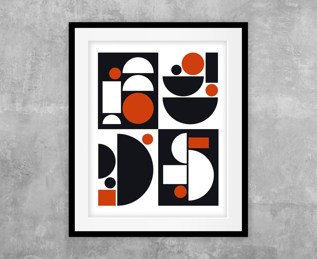 Geo Quad - 11x14 Mid Century Inspired Original Art Print - Etsy