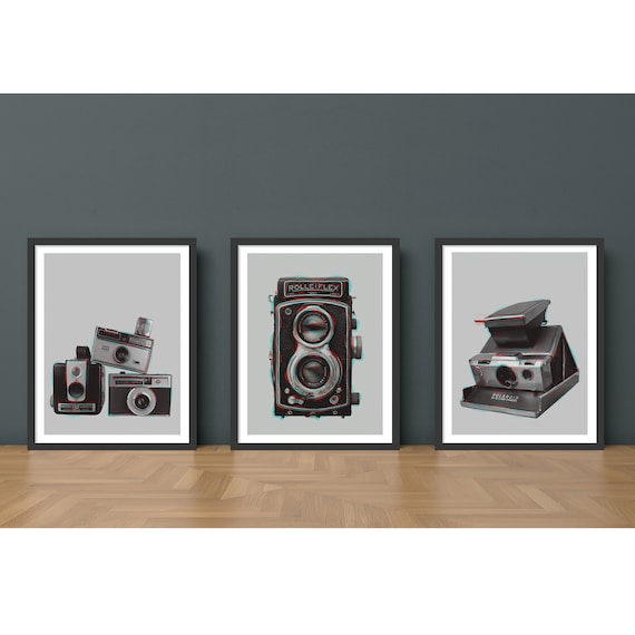 Glitch Cameras Set of 3 Art Prints | Etsy