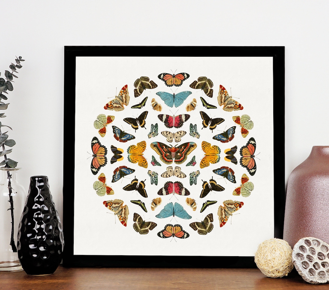 Kaleidoscope Wings - Collage Print - Etsy
