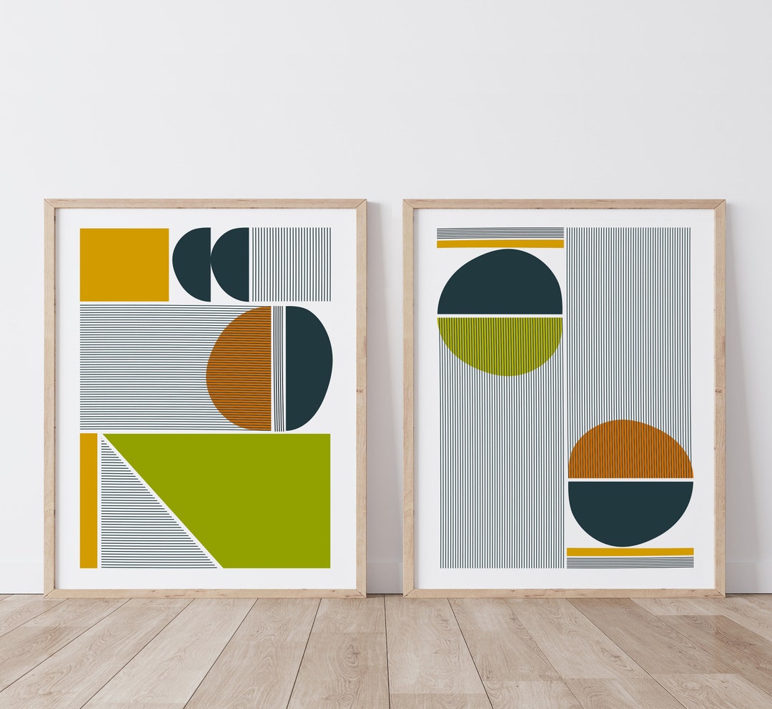 Balance & Composure - Pair of Minimalist Geometric Boho Art Prints - Etsy