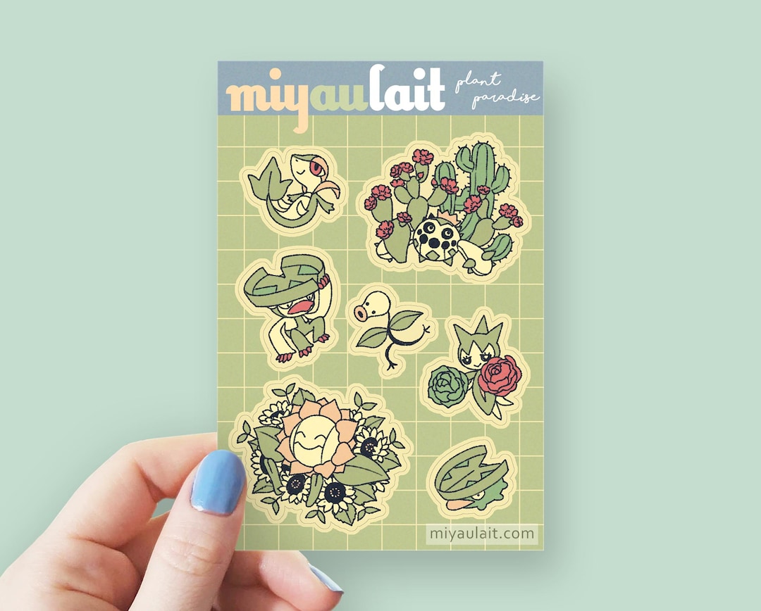 Vinyl Sticker Sheet • Plant Paradise • Grass Types • 4x6 Inch • Matte ...