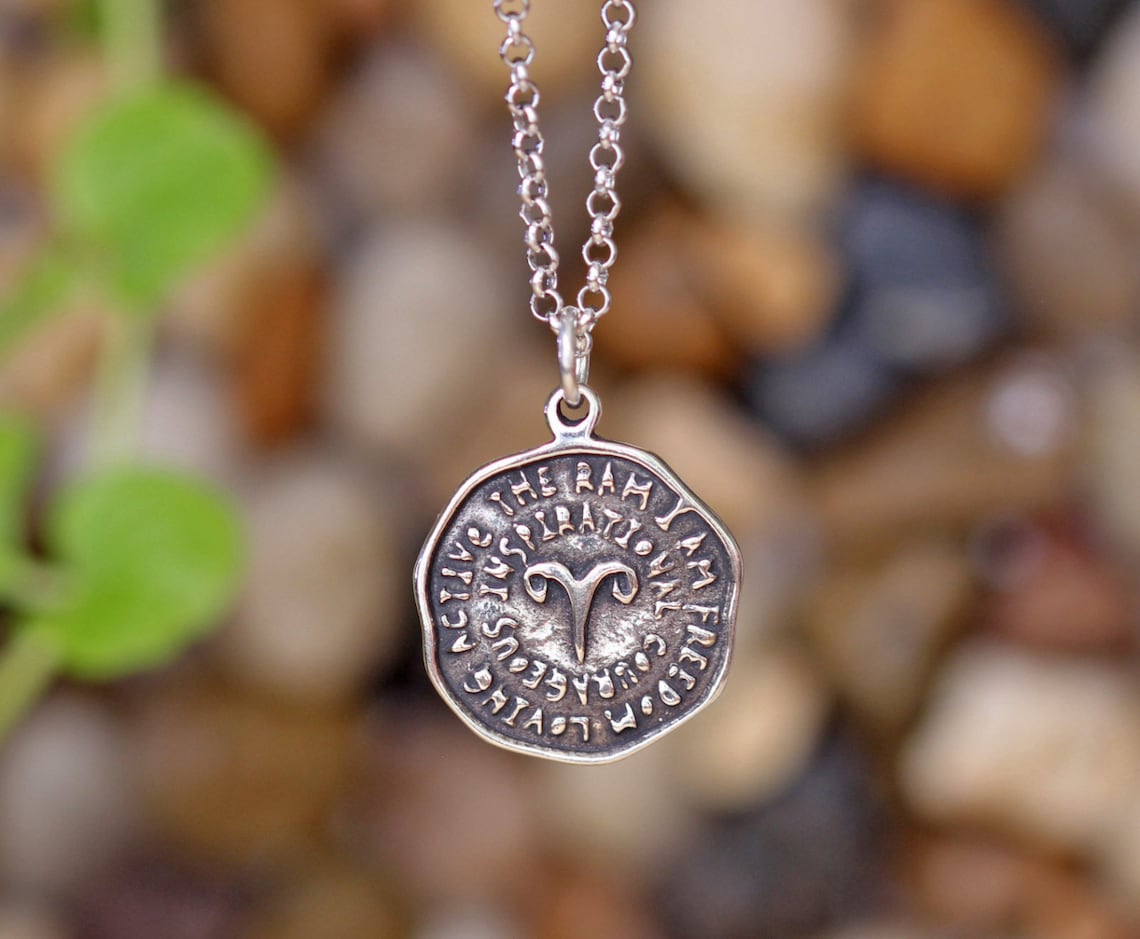 Aries Pendant Necklace, Zodiac Sign Jewelry, Zodiac Symbol Necklace ...