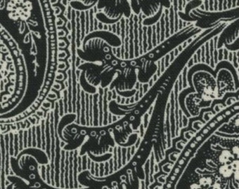 Black paisley fabric | Etsy