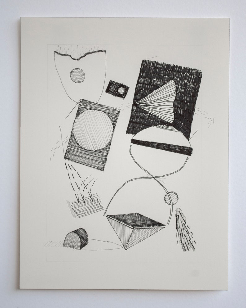 Pen Drawing on Paper, "figment Fragment", 2020 - Etsy