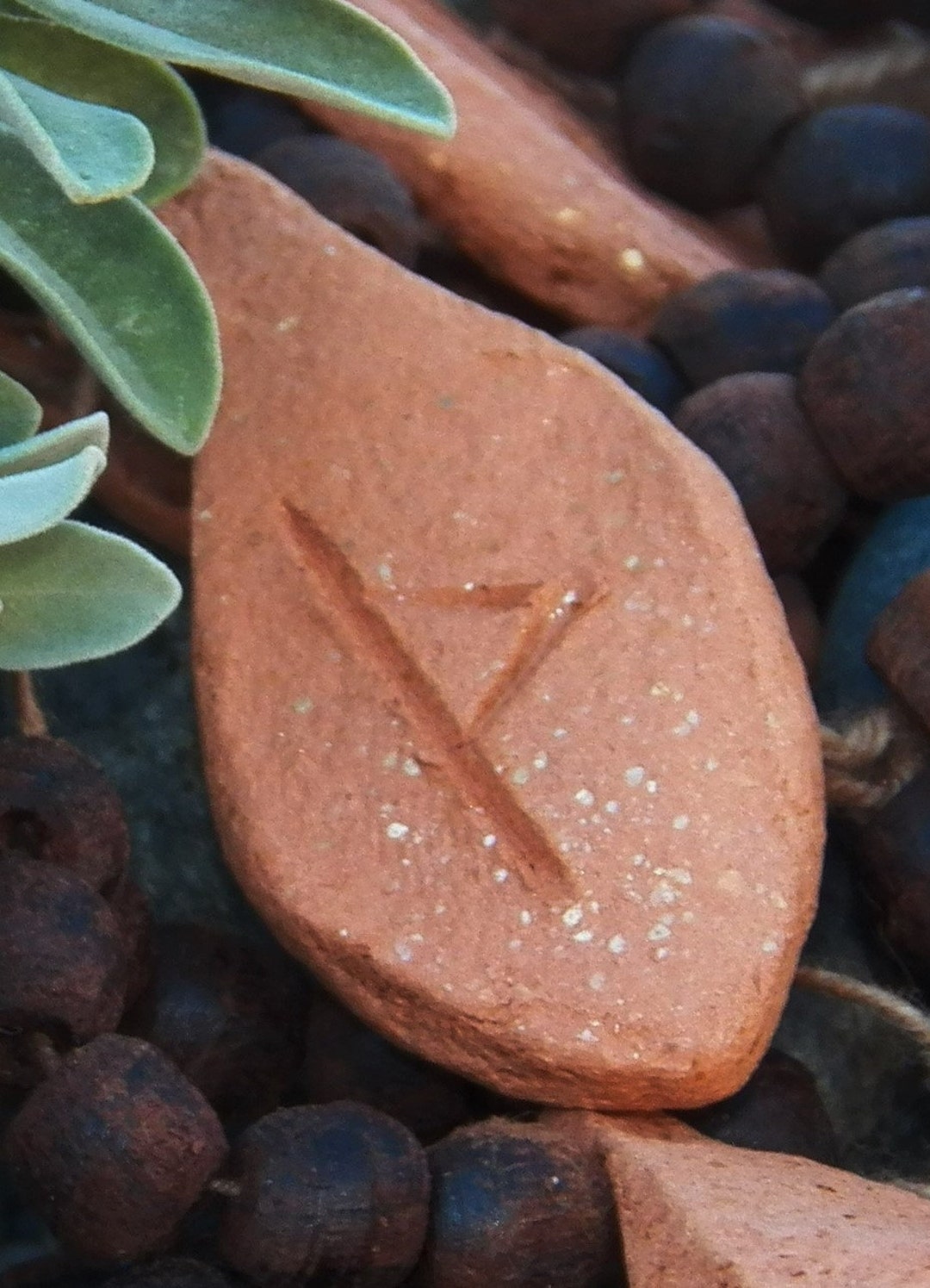 Purisaz Rune Knowledge Charm Handmade Ceramicbee Wings Red Mica Clay ...