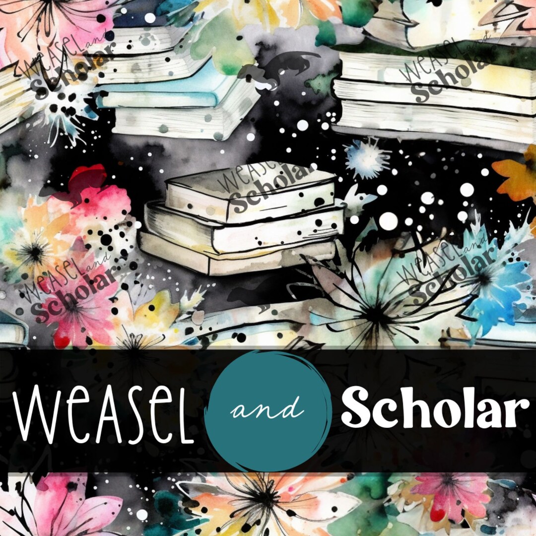 Books and Flowers, Seamless Pattern, Digital Paper File, Tileable - Etsy