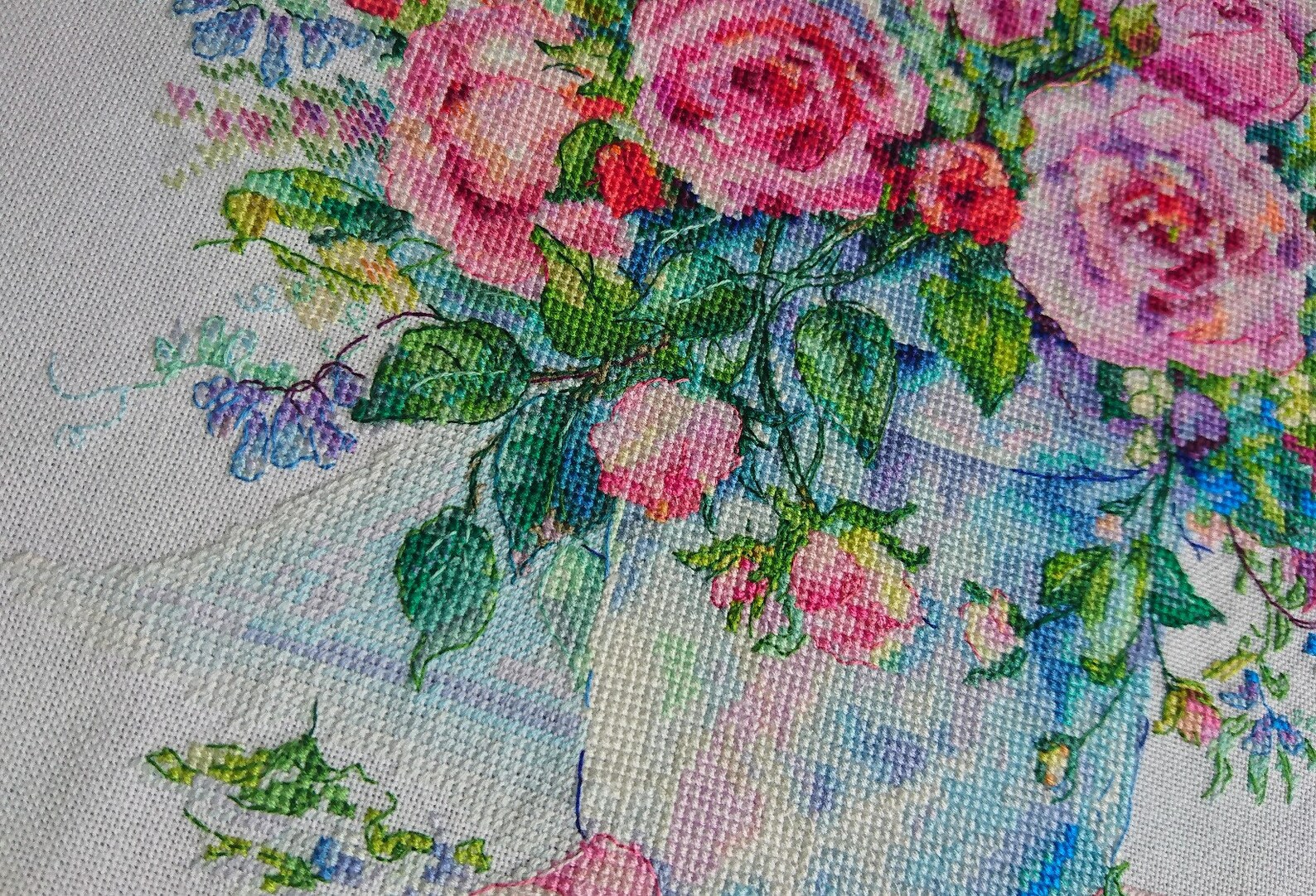 Watercolor Rose Bouquet Pdf-pattern Instant Download Cross Stitch ...