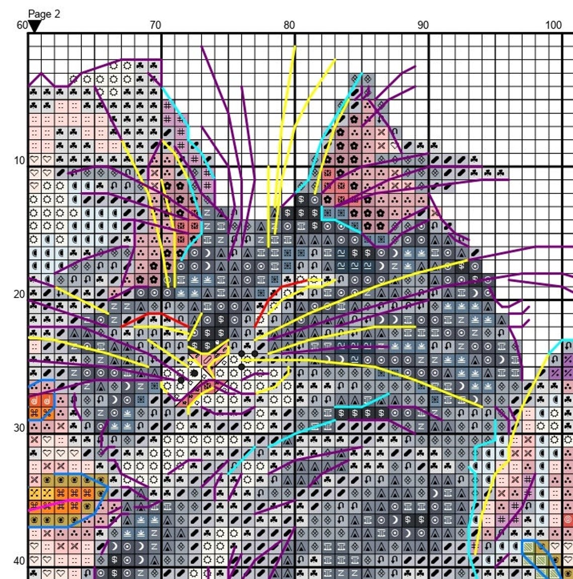 Funny Striped Cat Sleepy Cute Cat Paws Cross Stitch Digital PDF File ...