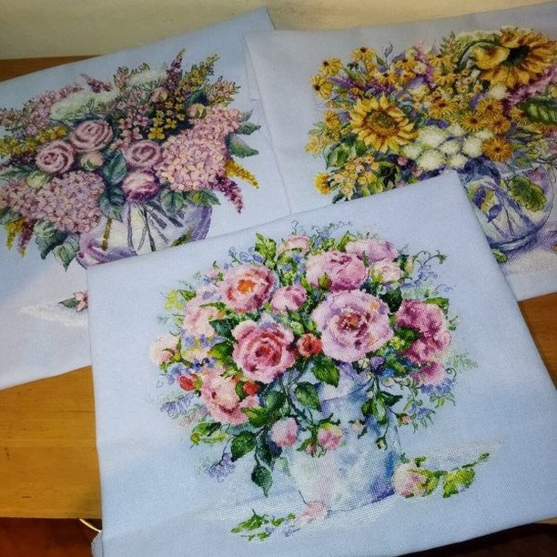 Watercolor Rose Bouquet Pdf-pattern Instant Download Cross Stitch ...