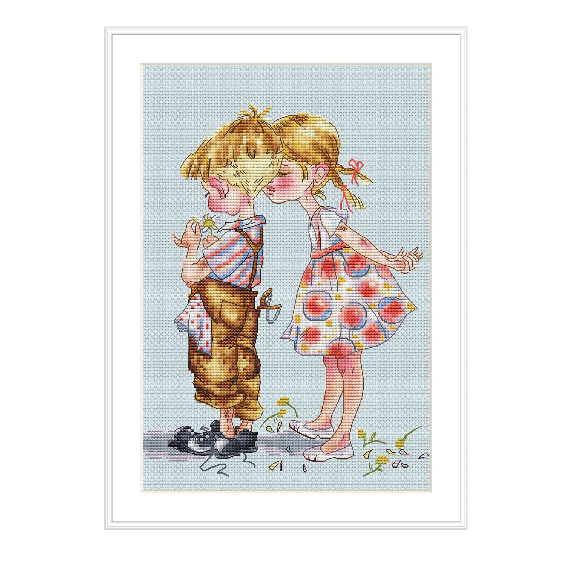 Little Kids Boy Girl Pattern Cross Stitch Embroidery, Thread DMC ...
