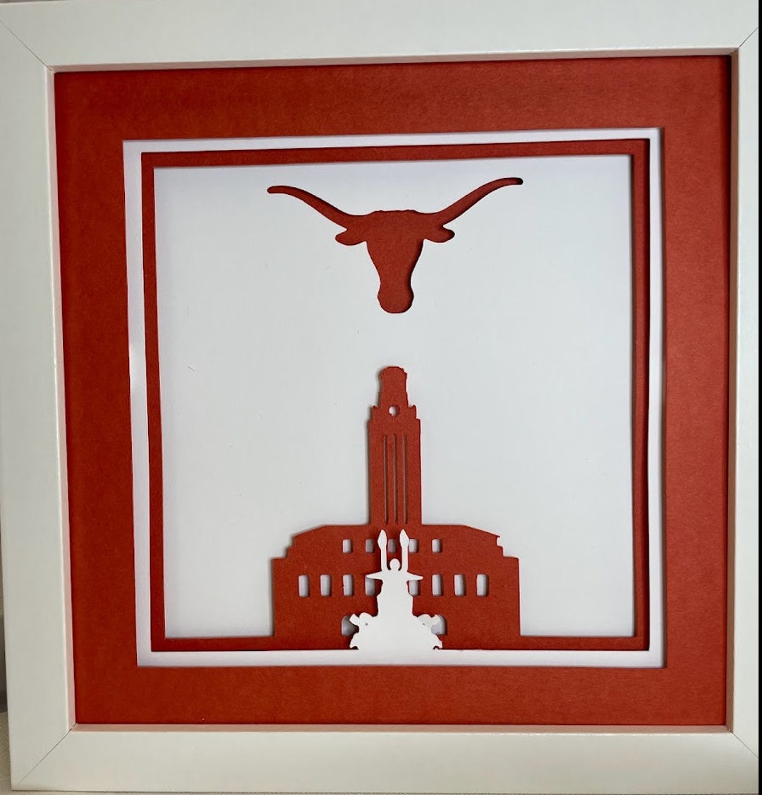 University of Texas at Austin Tower Fountain - Layered Paper Art ...