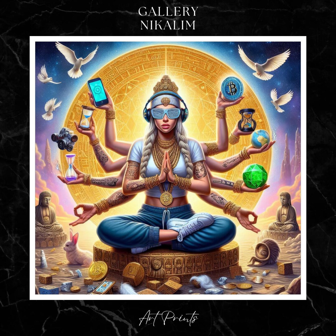 Modern Goddess Ishtar Rapper, Bitcoin, Gold, Hourglass, Cosmic Gate ...