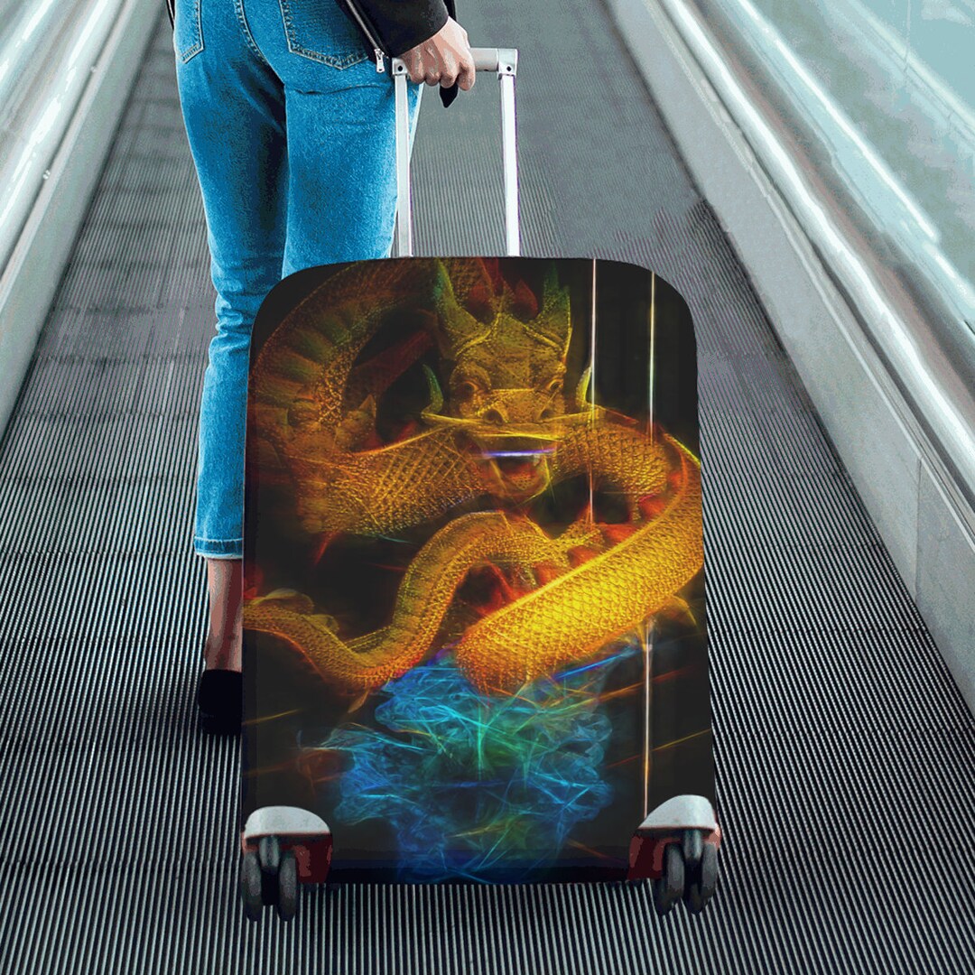 Luggage Cover Gold Dragon Luggage Cover Protector Dragon Luggage Cover ...