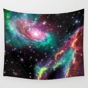 Colorful Space Wall tapestries Galaxy wall tapestry art Nebula | Etsy
