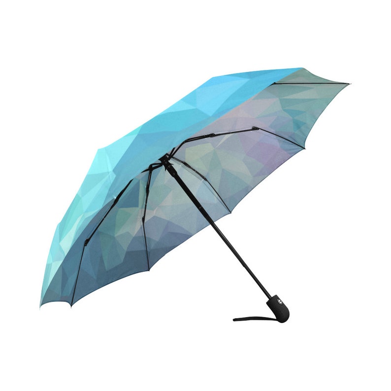 Blue Umbrella Teal Umbrella Floral Designed Umbrella Geometric - Etsy