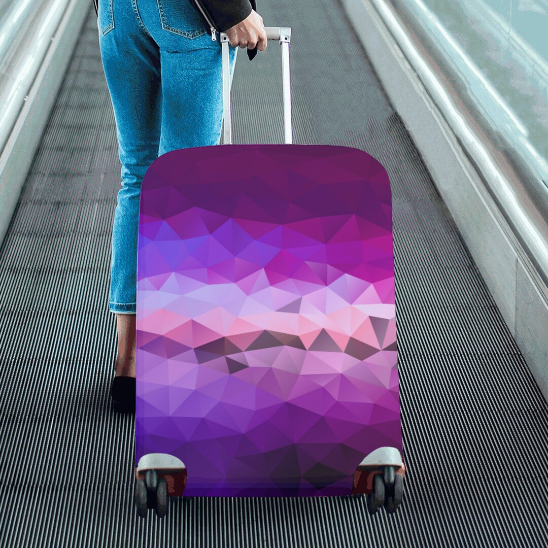 Luggage Cover Geometric Pattern Luggage Cover Protector Purple - Etsy
