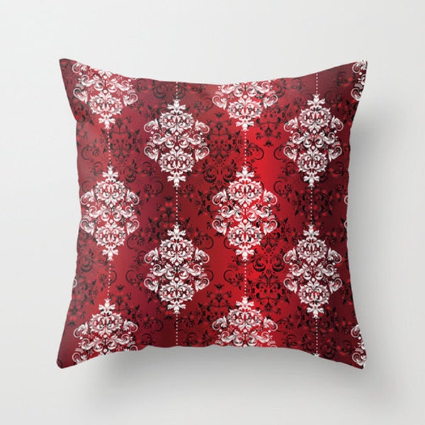Red Geometric Pillow - Etsy