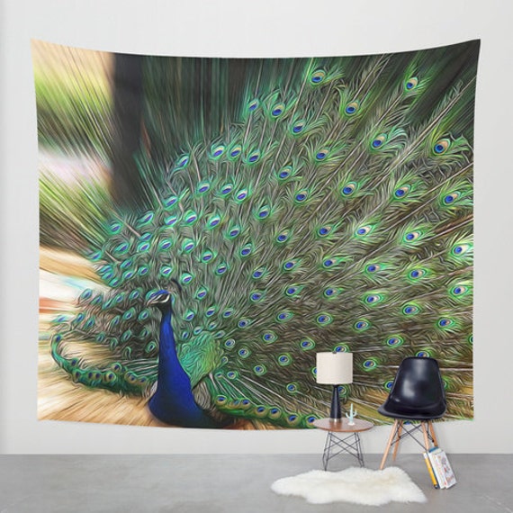 Peacock Tapestry Bird Tapestry Wall Hanging Photo Tapestry | Etsy