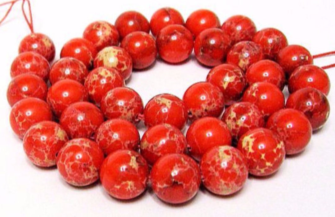 12mm Red Emperor Jasper Ball Strand Gemstone Strand - Etsy