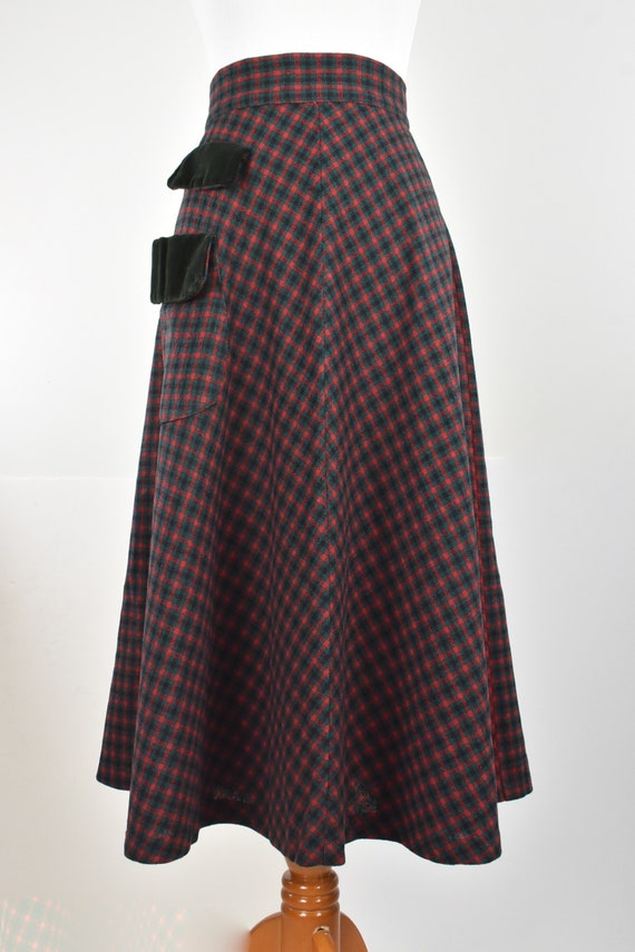 1940/50s Red, Green & Black Rockabilly Check Wool … - Gem