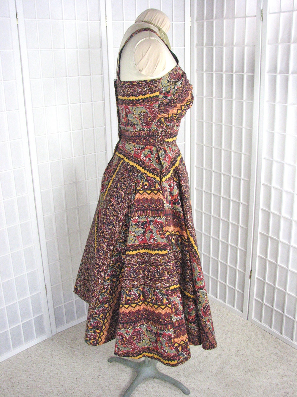 1950s Vibrant Batik Inspired Cotton Sundress by Marjae of Miami ...