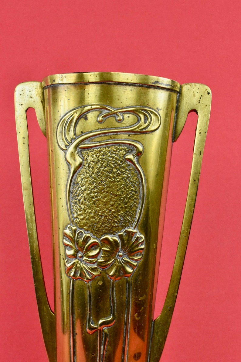 Art Nouveau Brass Vase Made in Beldray England | Etsy