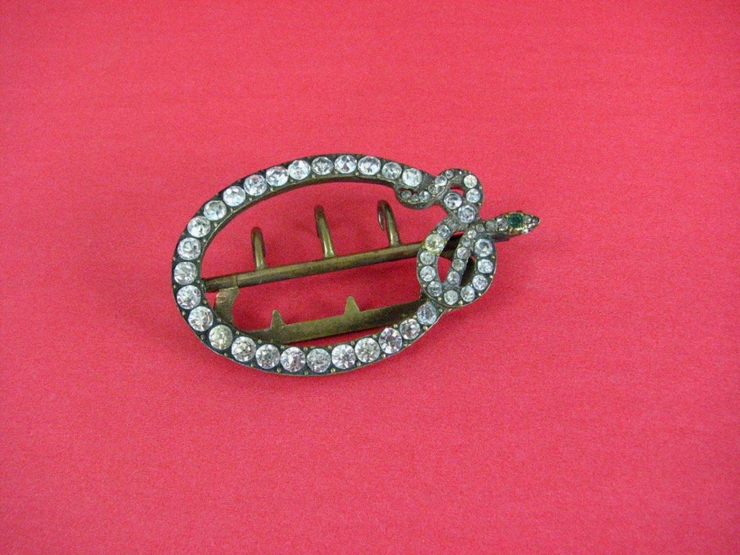 Victorian Gold Snake Belt Buckle With Paste Diamonds / Hallmark - Etsy