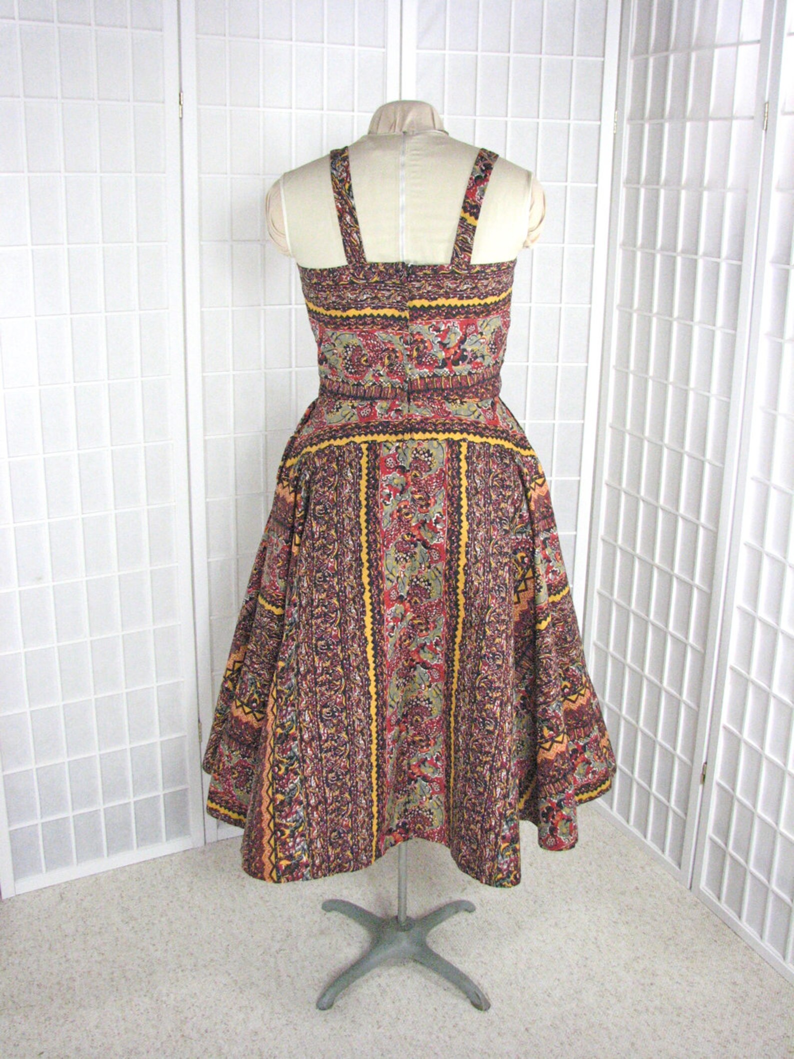 1950s Vibrant Batik Inspired Cotton Sundress by Marjae of Miami ...