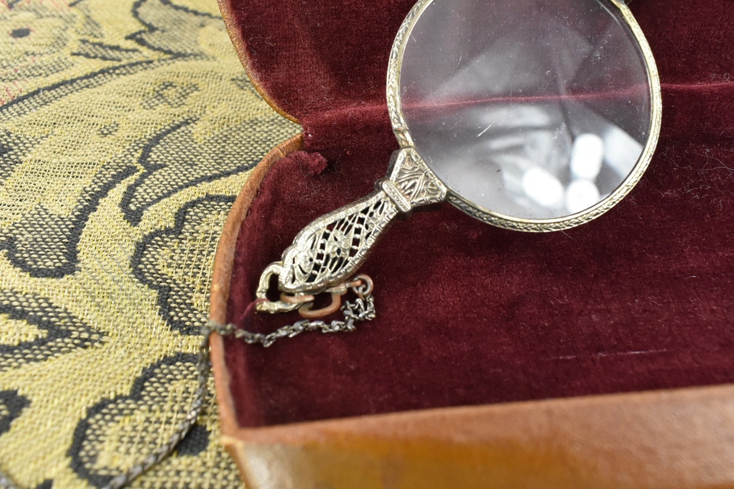 Victorian / Edwardian White Gold Filled Lorgnette and Case | Etsy