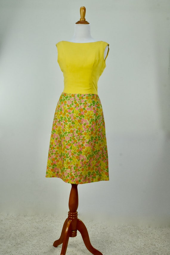 1960s MOD Floral Dress & Jacket Ensemble by JOHNNYE.… - Gem
