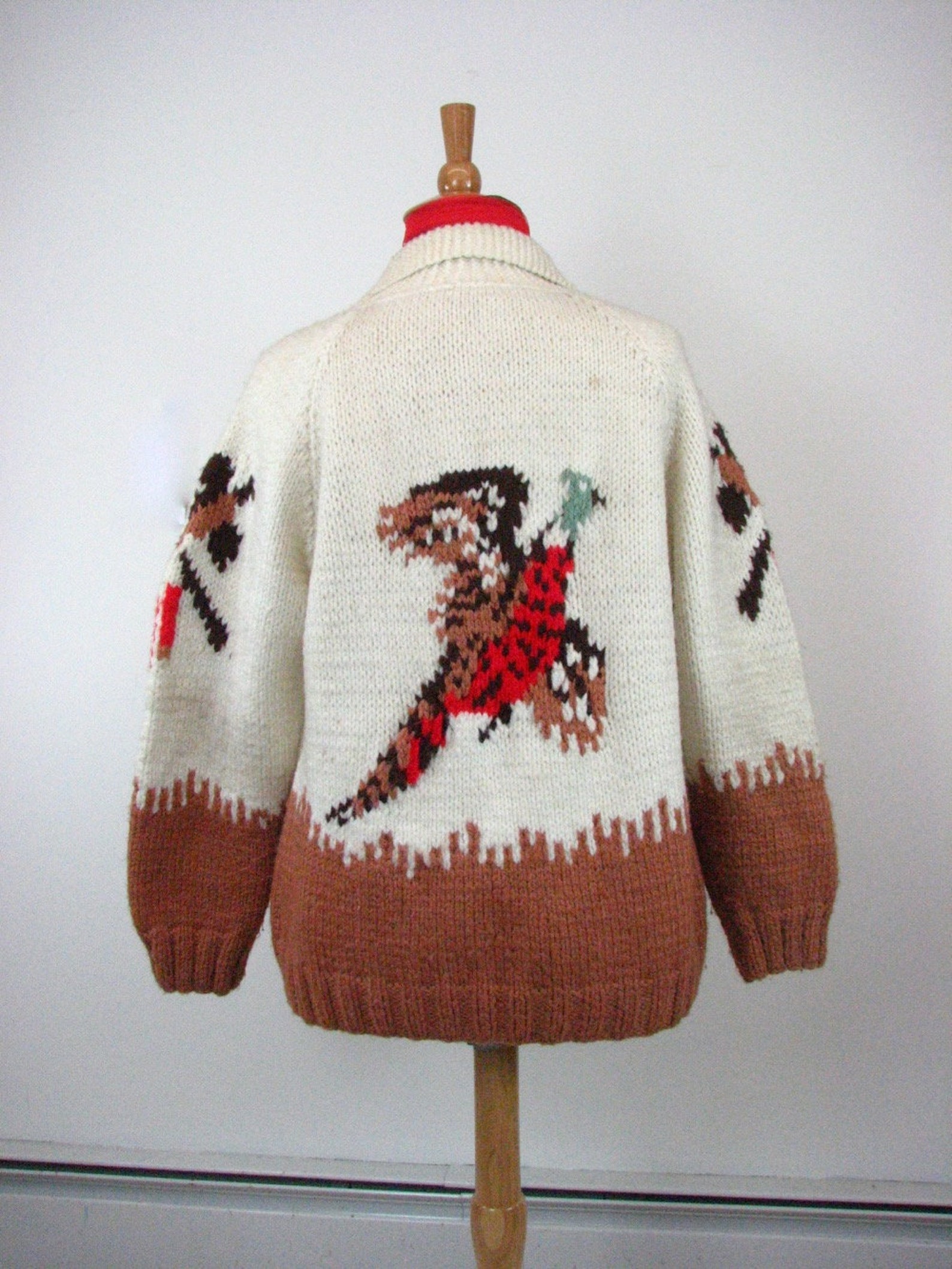 1950s Hand Knit Wool Sweater With Hunting Theme / Mary - Etsy