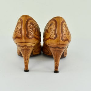 1950s Hand Tooled Heels From Mexico..........size 7 - Etsy