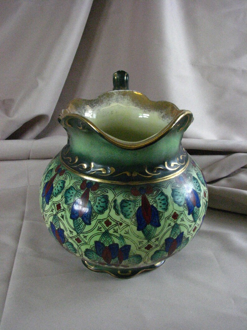 1890s D.F. Haynes Green Pottery Pitcher. /. Hand Painted - Etsy