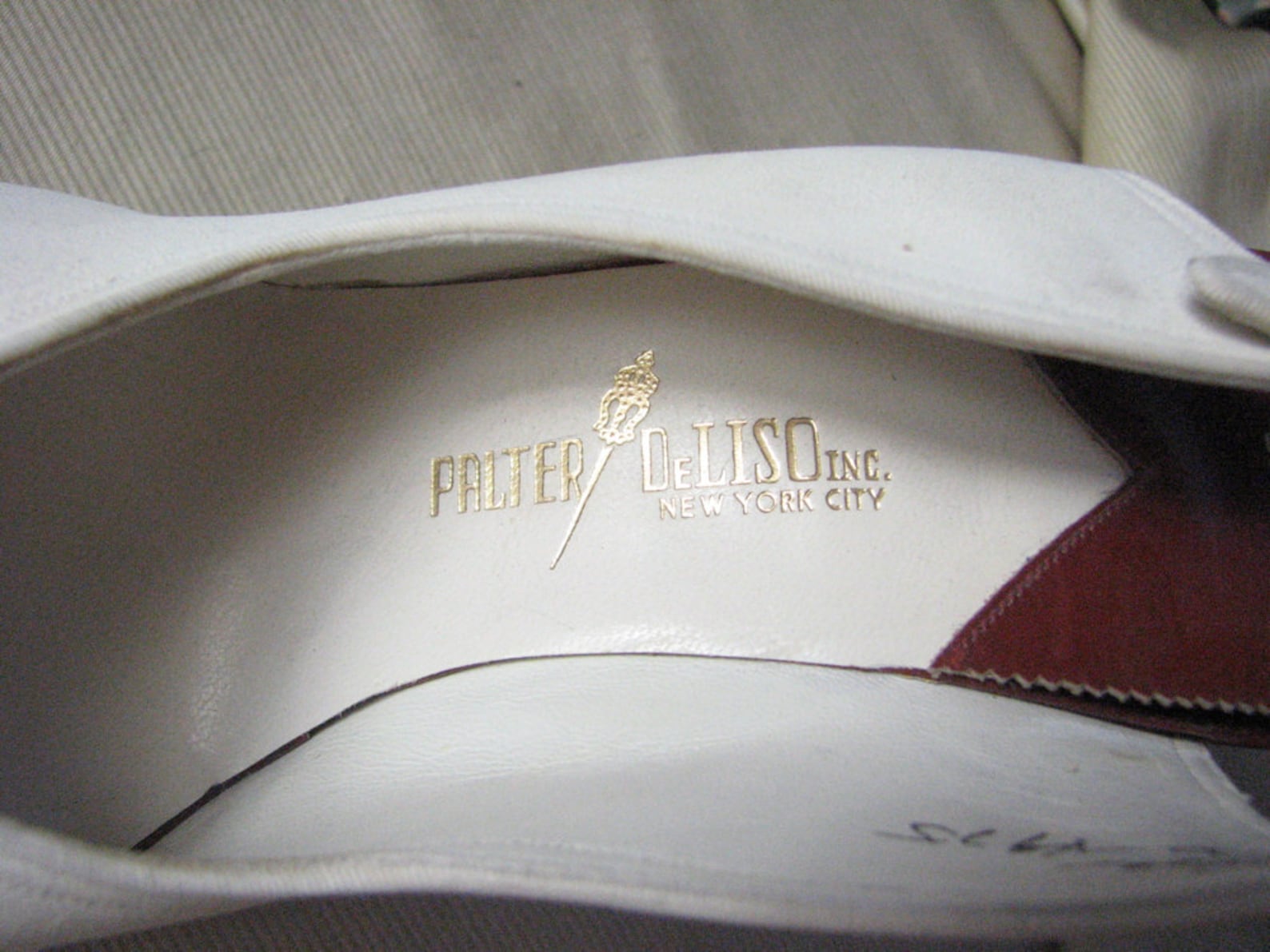 1940s Platform Palter Deliso Spectator Heels in White Suede & Caramel ...