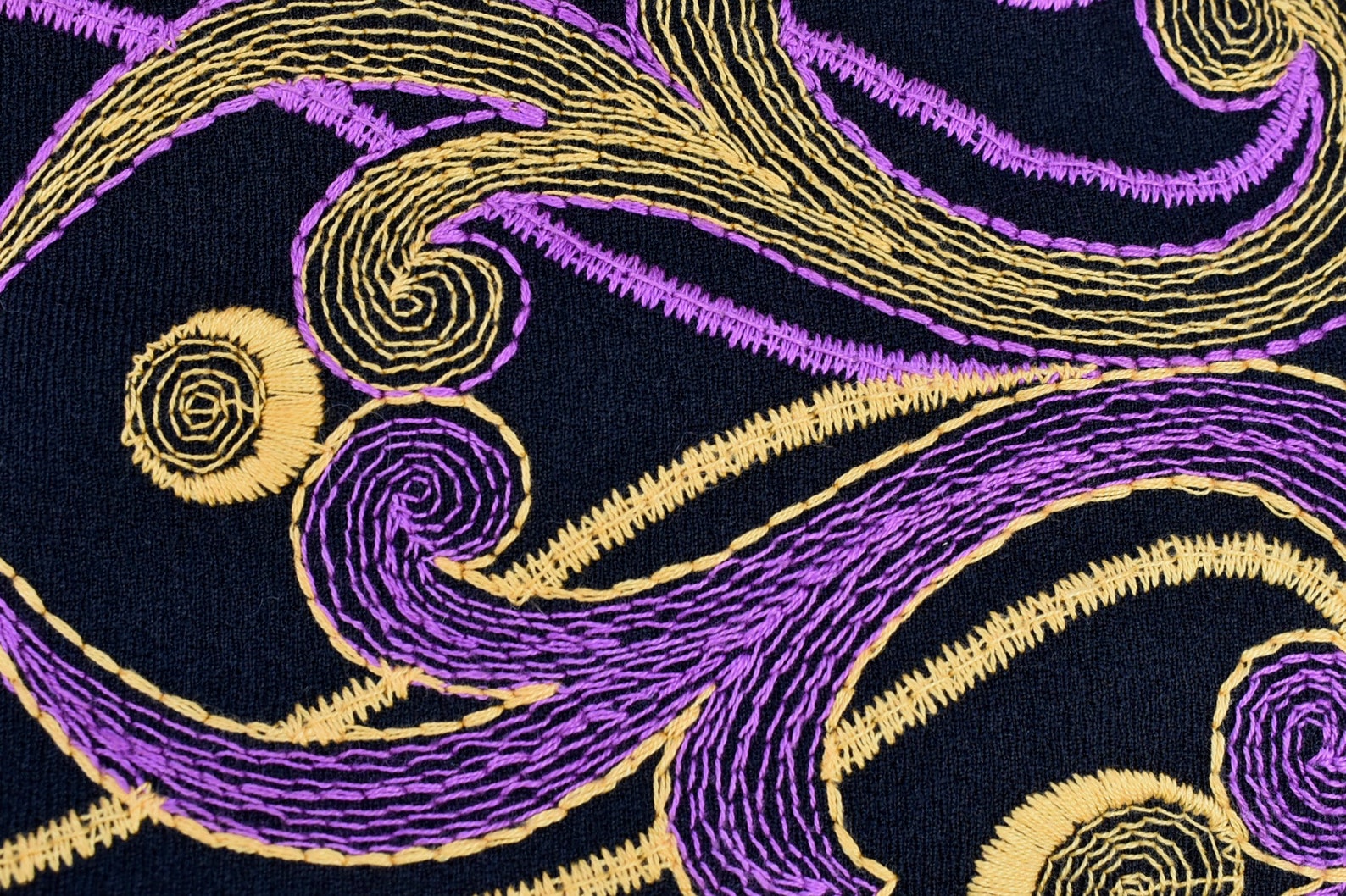 1970s TREVIRA 2000 Black Knit Long BOHEMIAN Dress With Fuchsia - Etsy